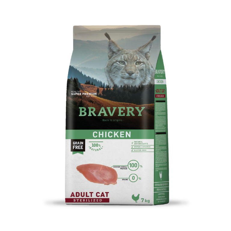BRAVERY CHICKEN ADULT CAT STERILIZED 7 KG – Bravery Chile